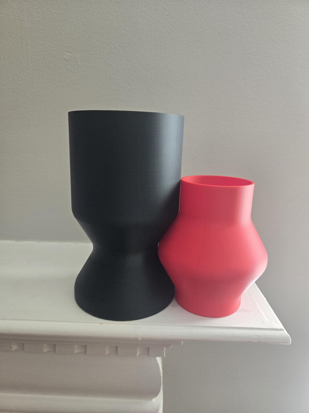 Together 3D Printed Interlocking Vase Set Red and Black - Etsy