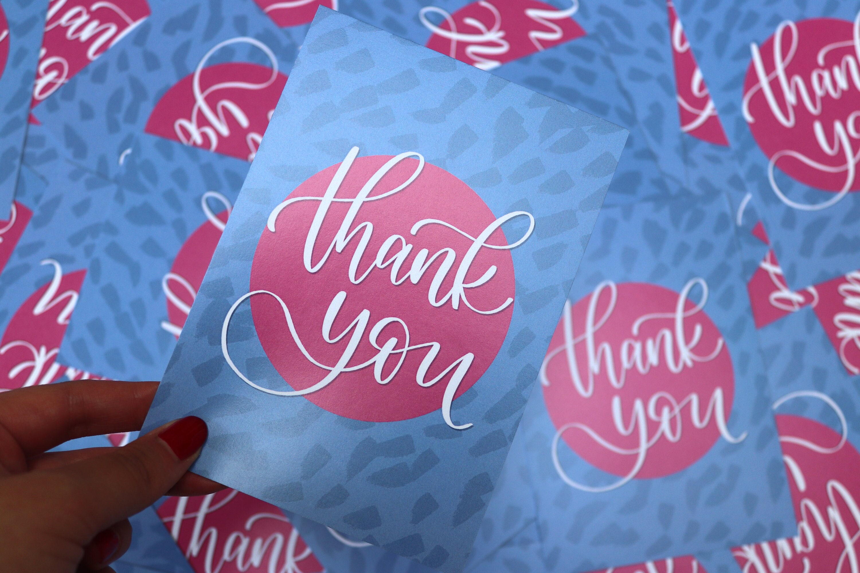 Thank You Postcard Thanks Greeting Card Colourful Thankful - Etsy UK