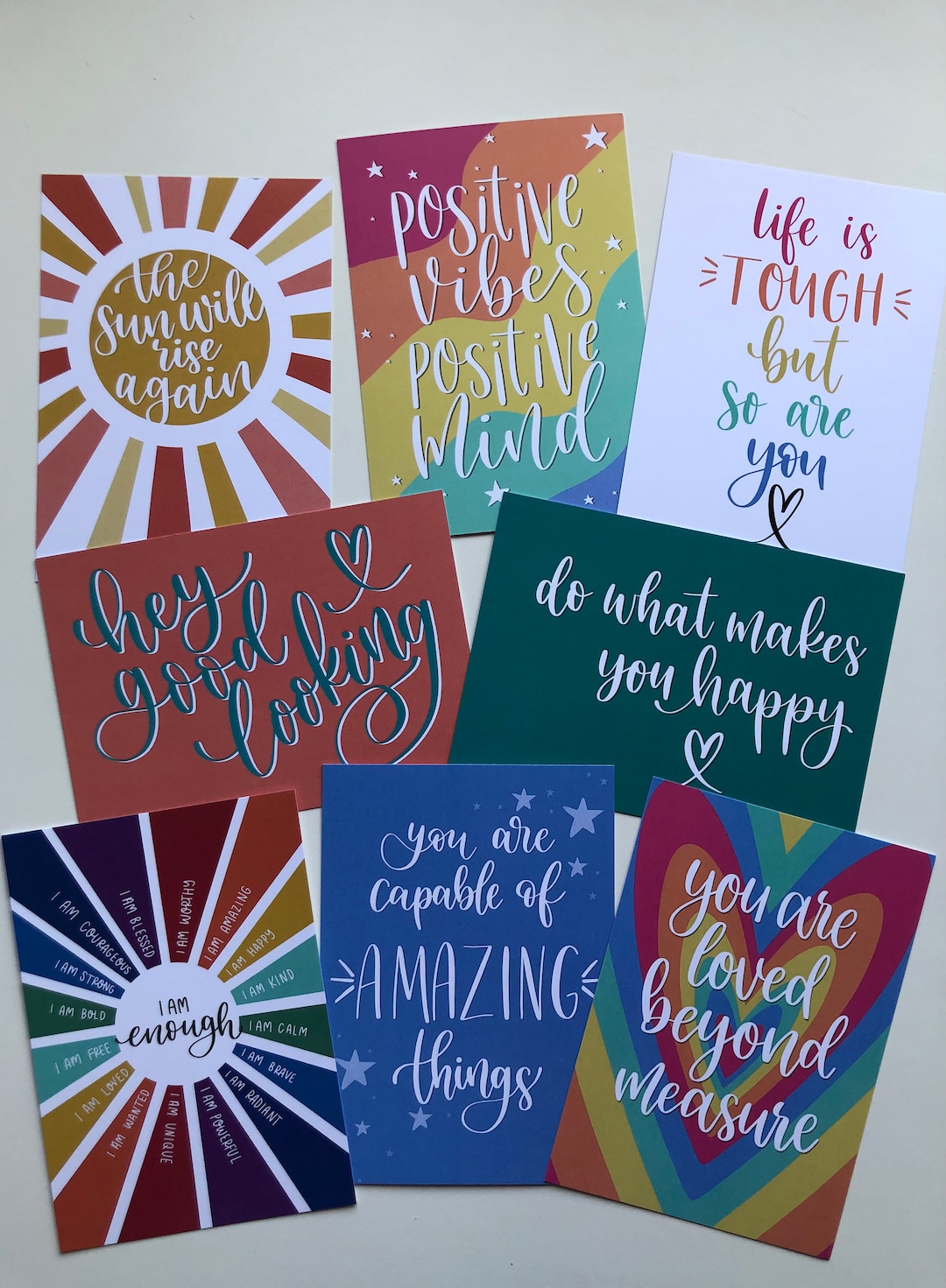 Positivity Postcards Set of 8 - Mental Health, Inspirational ...