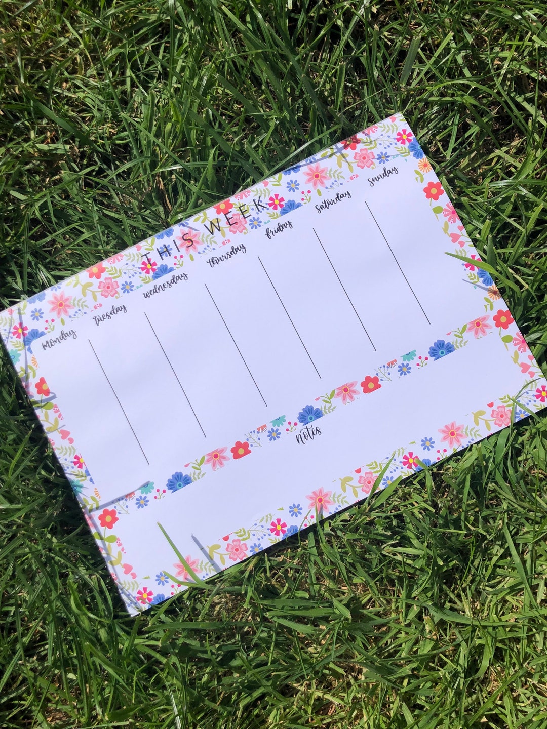 Floral A4 Weekly Desk Planner Pad, Weekly Planner, Desk Pad, Undated ...