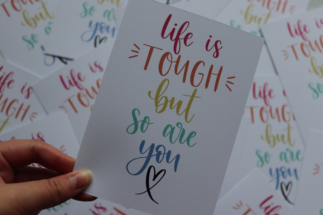 Life is Tough but so Are You Postcard - Mental Health, Inspirational ...