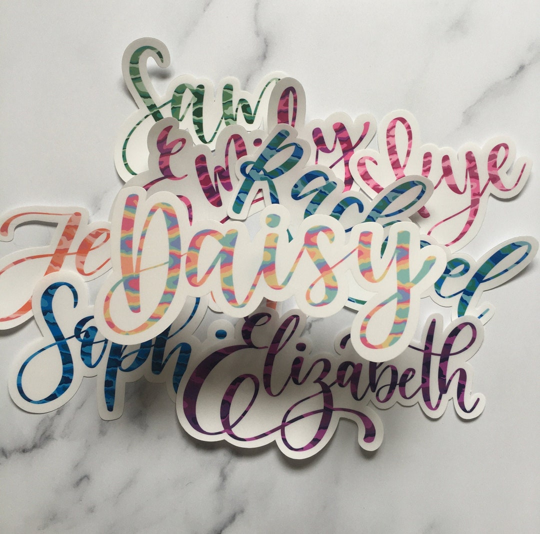 Personalised Lettered Name Stickers - Custom Lettered Name Stickers - Etsy