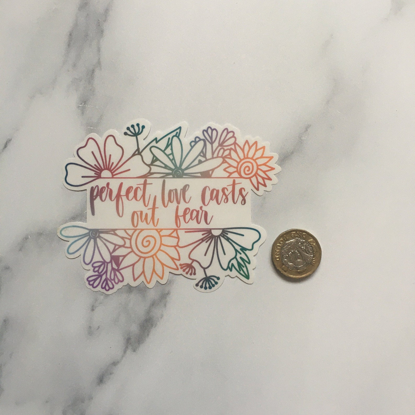 Perfect Love Casts Out Fear Clear Sticker - Christian Bible Verse ...