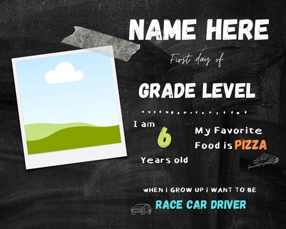 CANVA Back to School Chalkboard Digital Template - Etsy