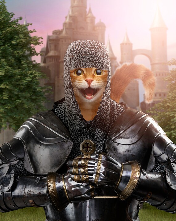 Knight by a Castle Face in Hole PNG Digital Background for - Etsy