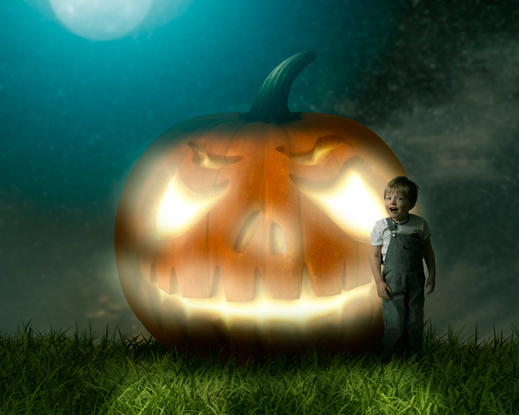 Big Scary Pumpkin Digital Background Photoshop Backdrop for Halloween ...
