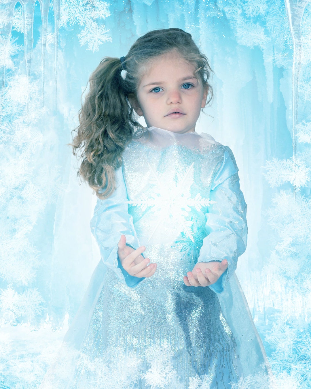 Frozen Ice Princess Digital Background Photoshop File - Etsy