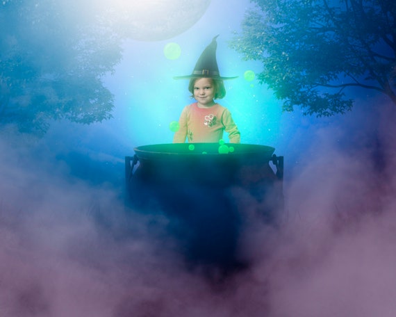 Halloween Witch Cauldron Digital Backdrop Digital Background - Etsy