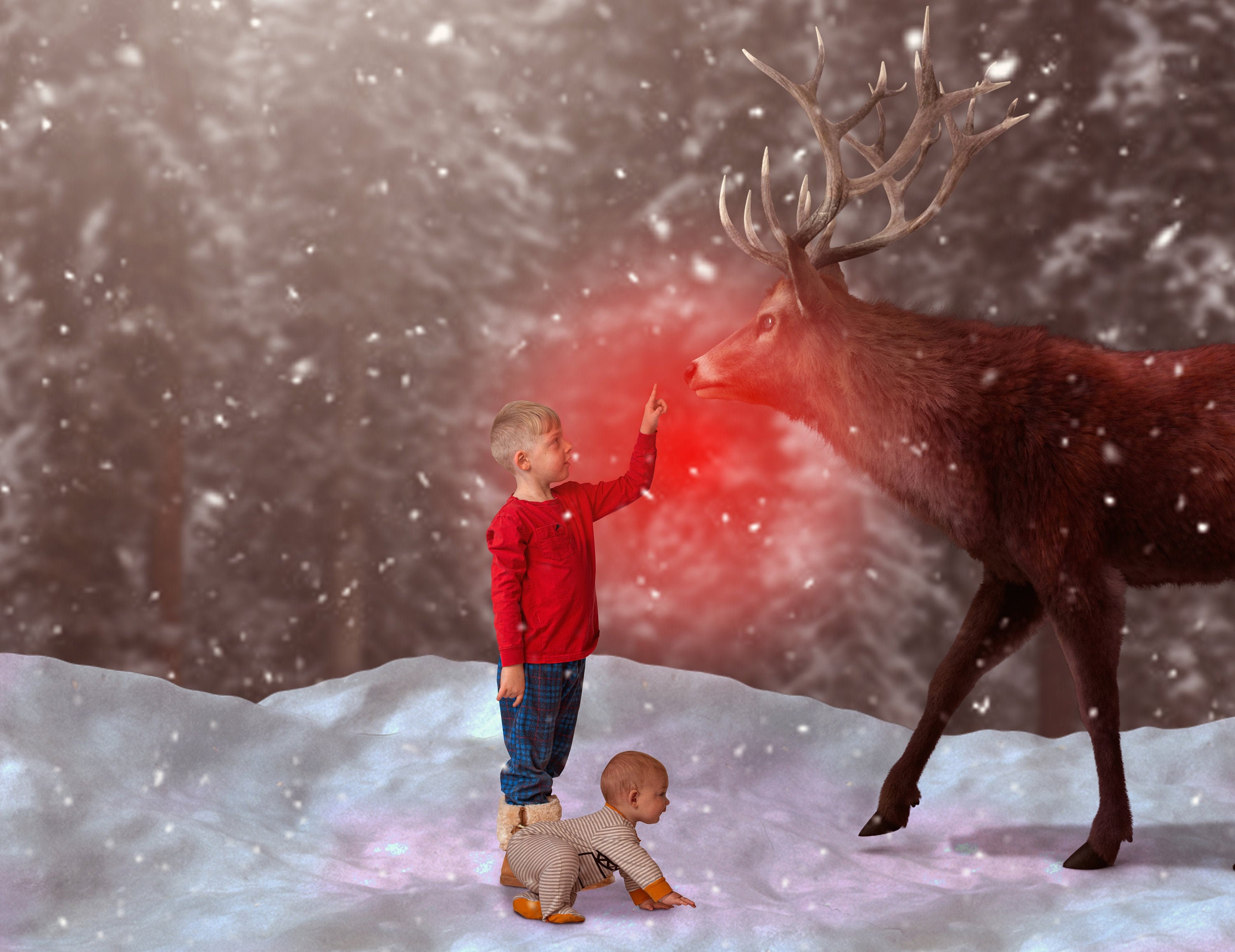 Rudolph the Red Nosed Reindeer Christmas Backdrop Holiday Backdrop ...