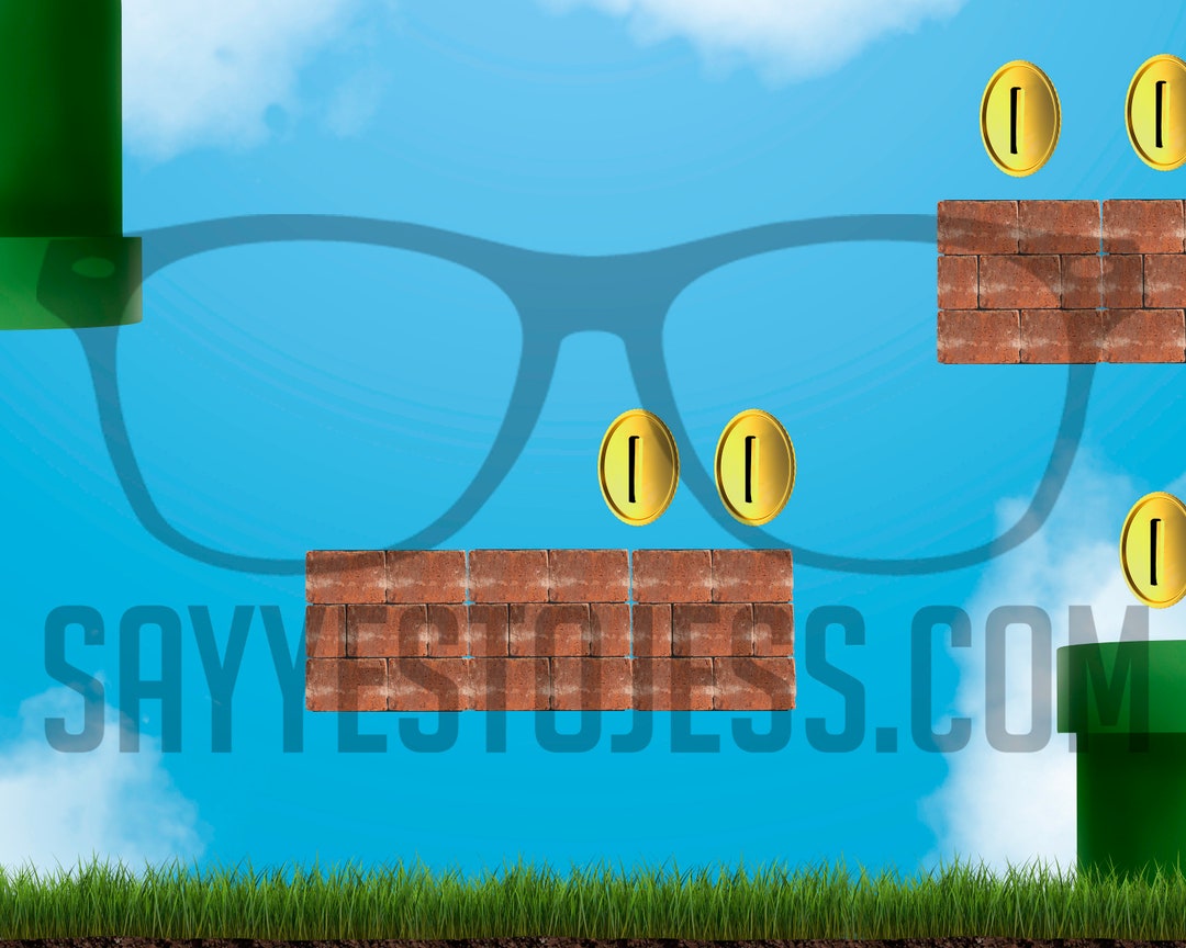 Video Game Tube With Gold Coins Digital Background. Just Add Your Child ...