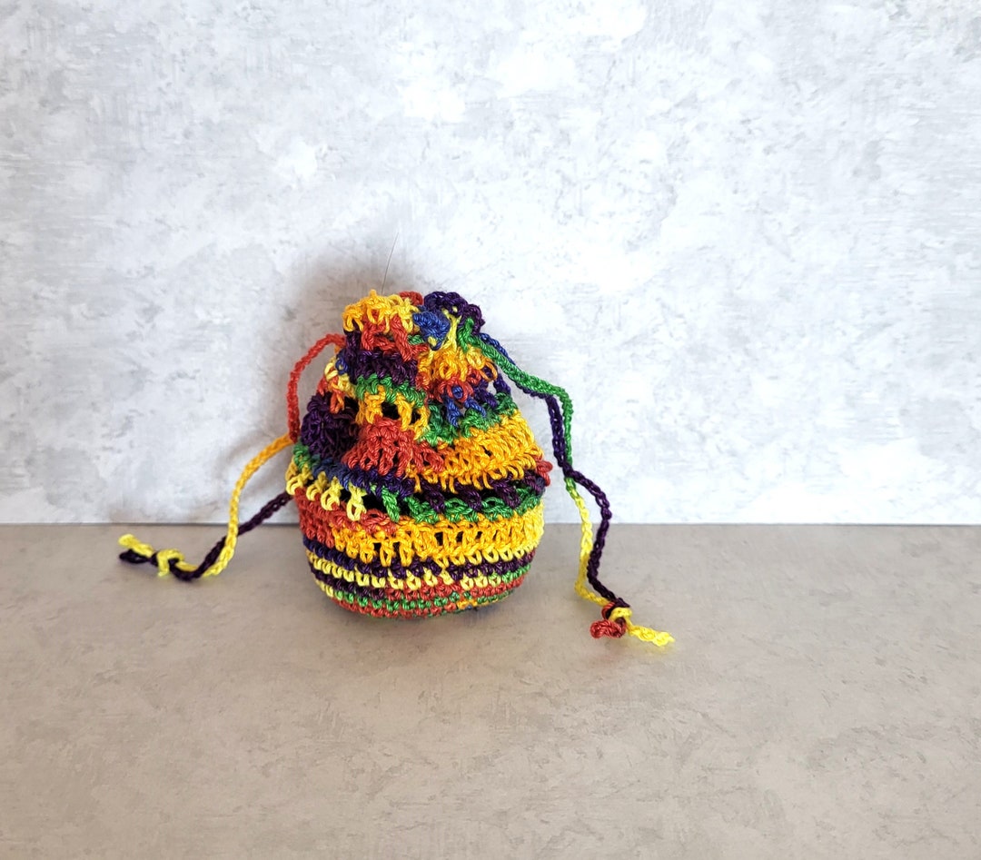 Hand Crocheted Rainbow Mini Pouch: Coin Purse, Sachet - Etsy
