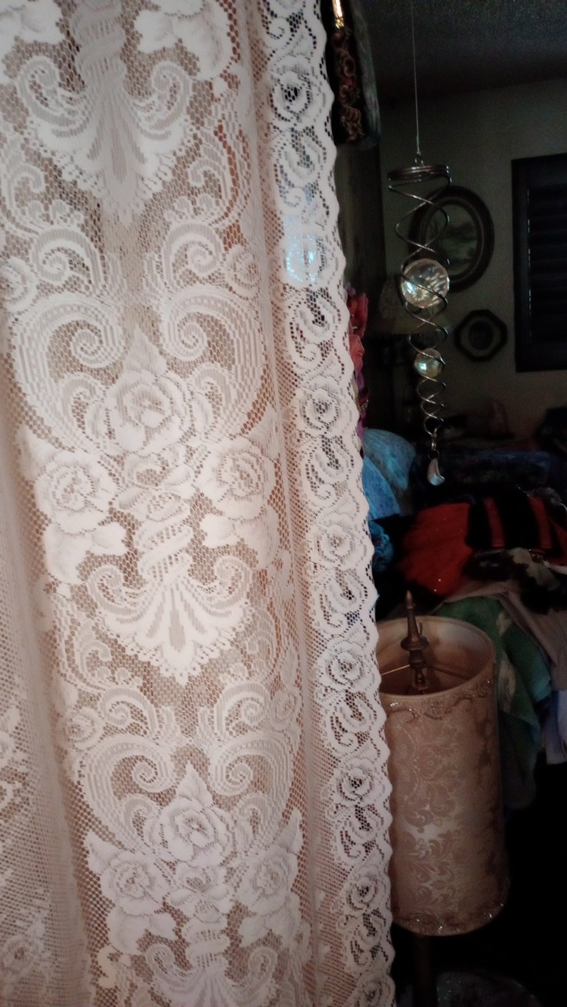 Vintage Romantic White Lace Curtain - Etsy
