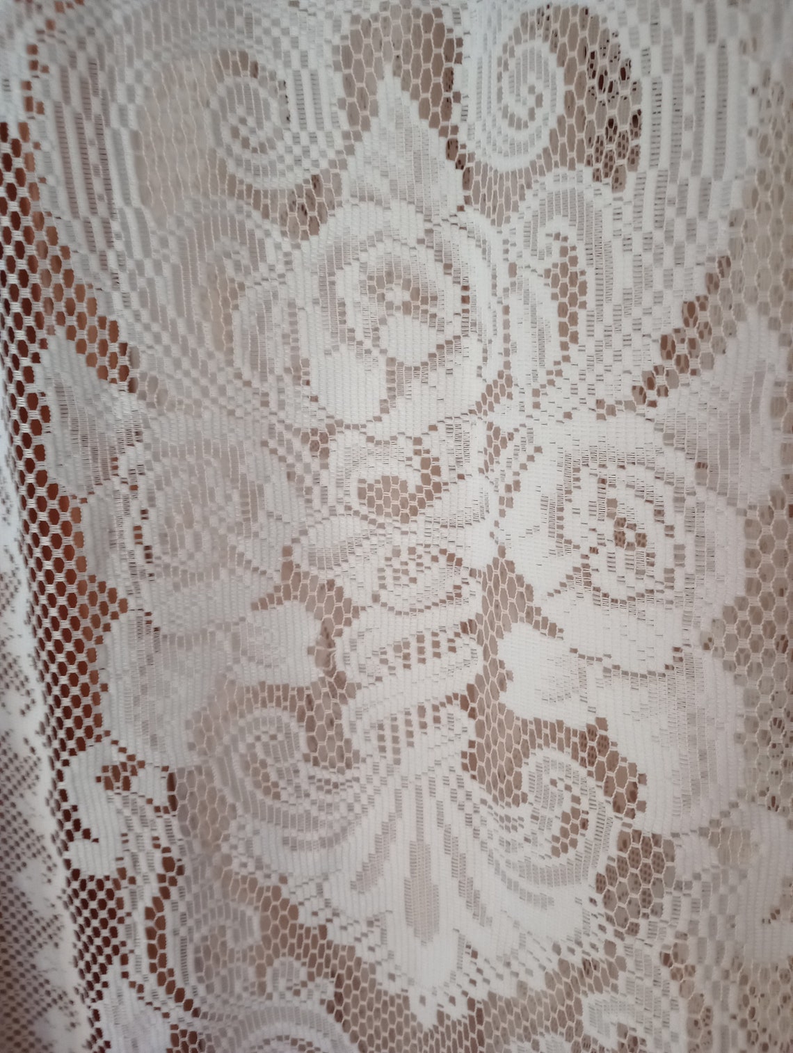 Vintage Romantic White Lace Curtain - Etsy