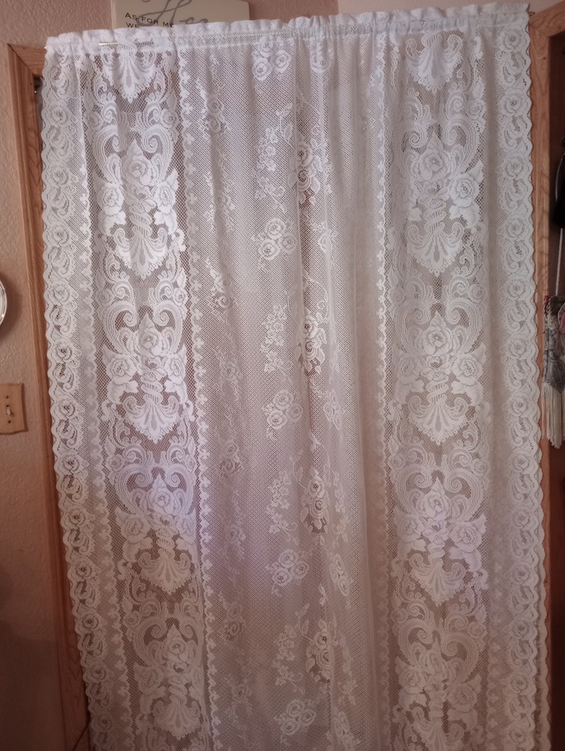 Vintage Romantic White Lace Curtain - Etsy