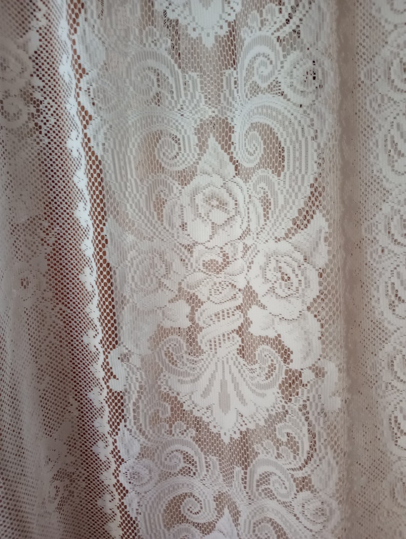 Vintage Romantic White Lace Curtain - Etsy