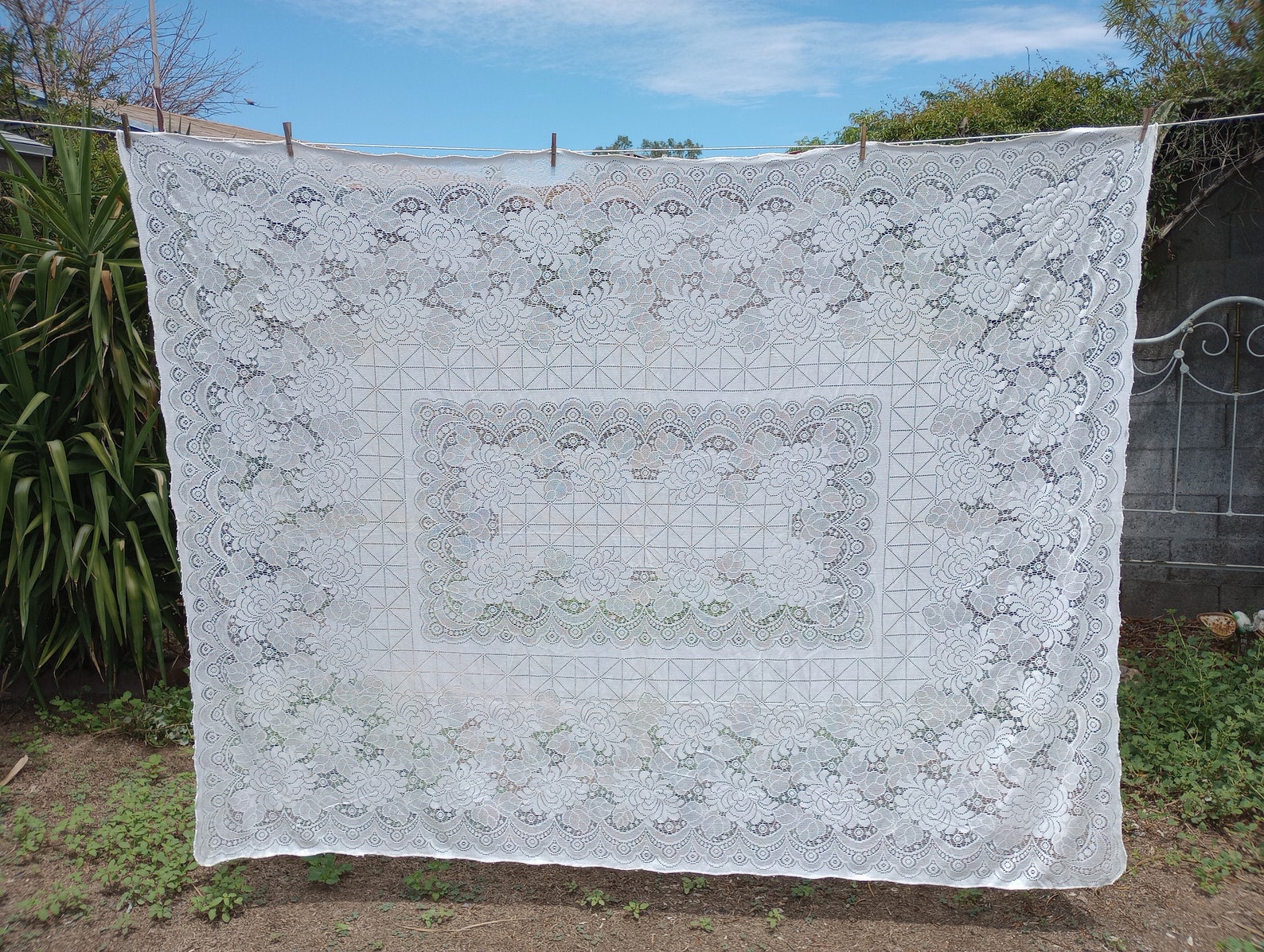Vintage Quaker Lace Tablecloth - Etsy