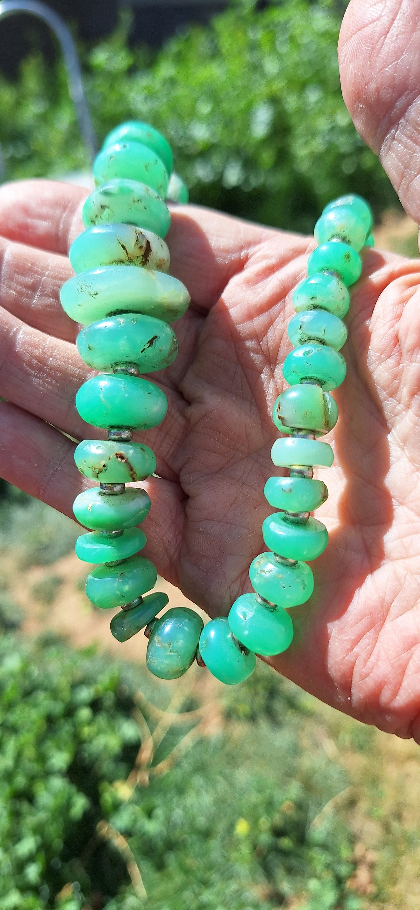 Handmade Japenese Turquoise Precious Stone Necklace With Sterling ...