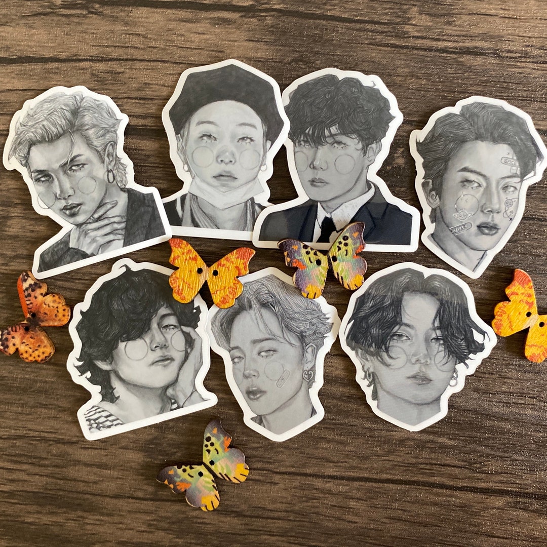 BTS OT7 Sticker Pack vers 2 BTS Sticker, Bangtan Merch, Kpop Journal ...