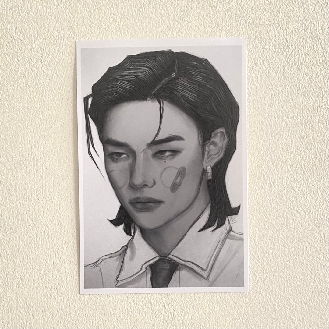Hyunjin Art Print kpop Fanart - Etsy