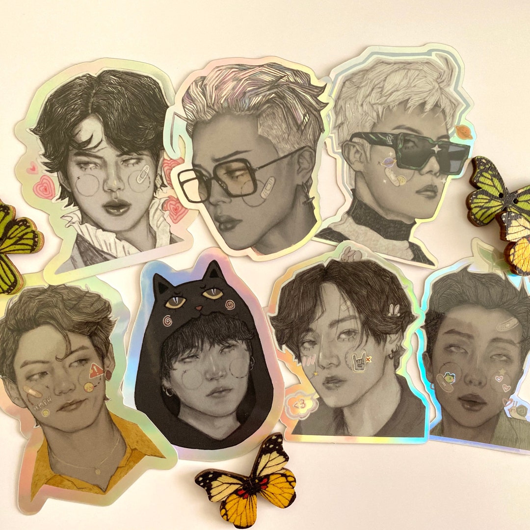 Vers 2 Holographic OT7 BTS Sticker Pack BTS Sticker Bangtan - Etsy