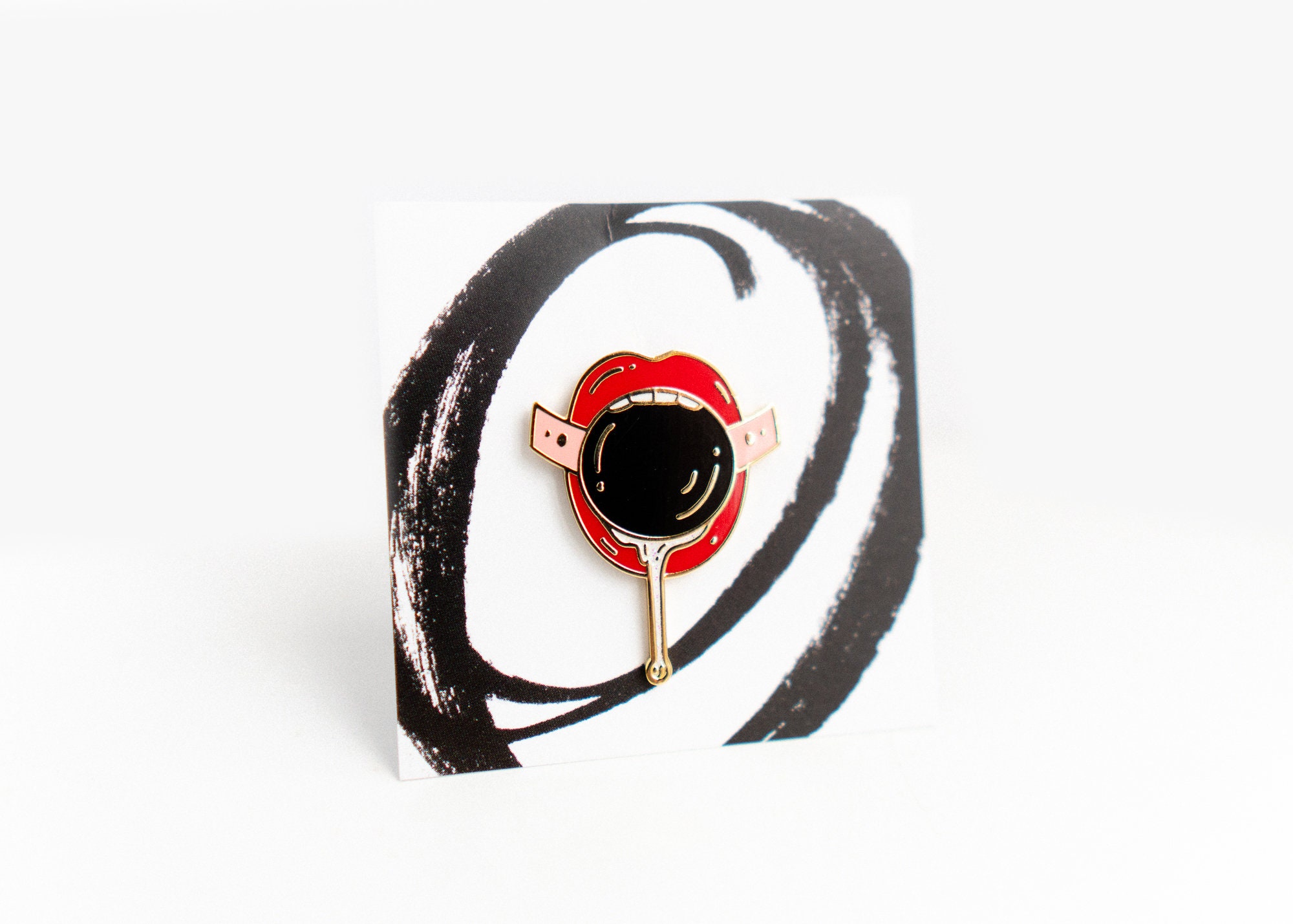 Cute Kinky Ball Gag Hard Enamel Pin With Glitter Etsy