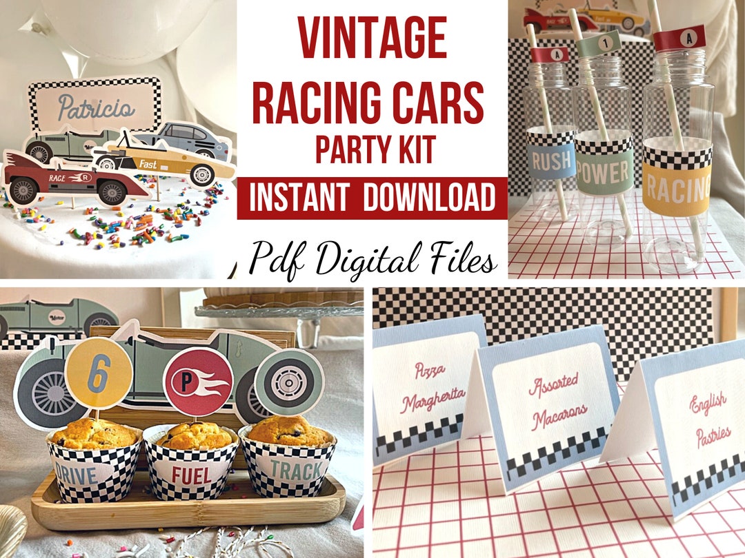 Printable Party Kit Racing Cars - Etsy