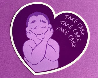 Take Care of Yourself Vinyl Sticker // Mental Health Sticker // Slogan ...