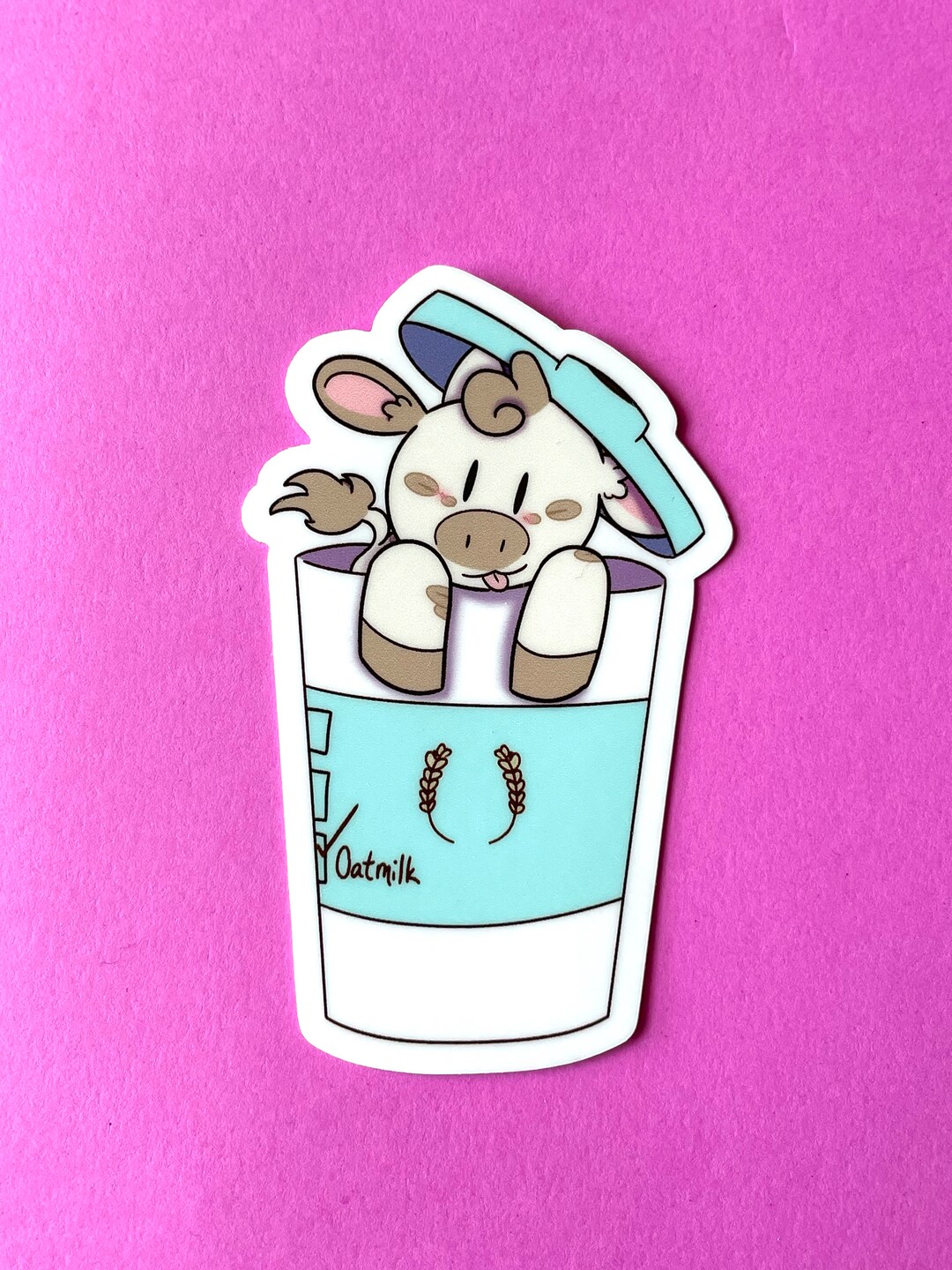 Oat Milk Cow Sticker - Etsy