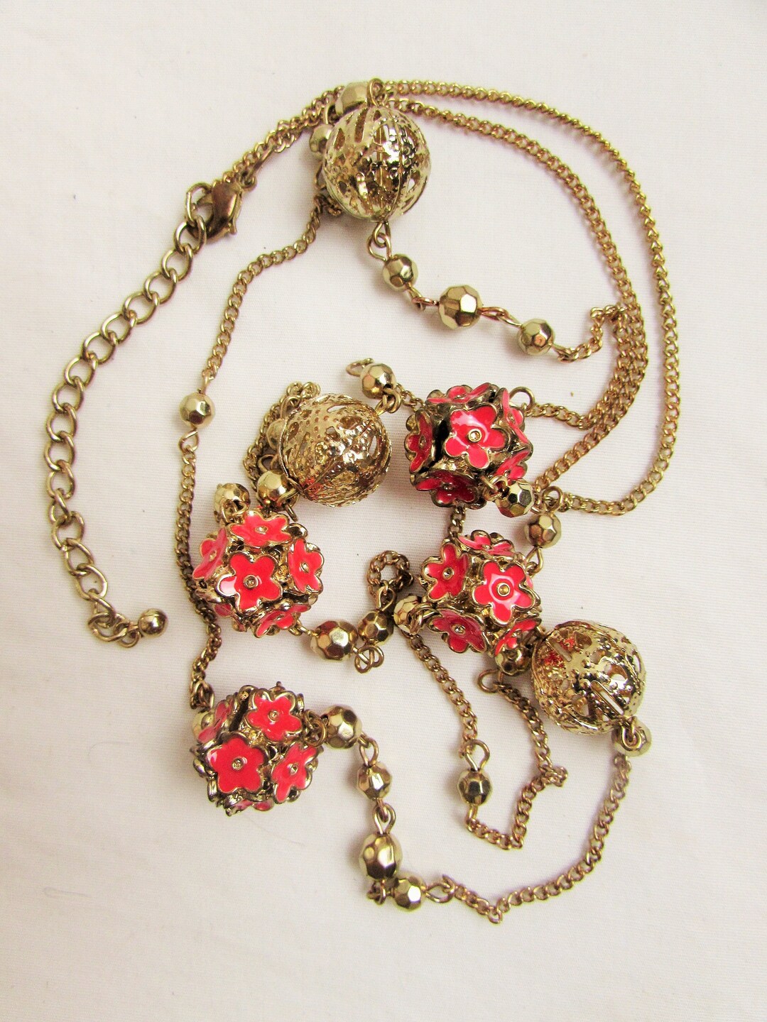 Necklace 80's Ladies Pink Goldtone Vintage Jewelry Fashion Forward ...
