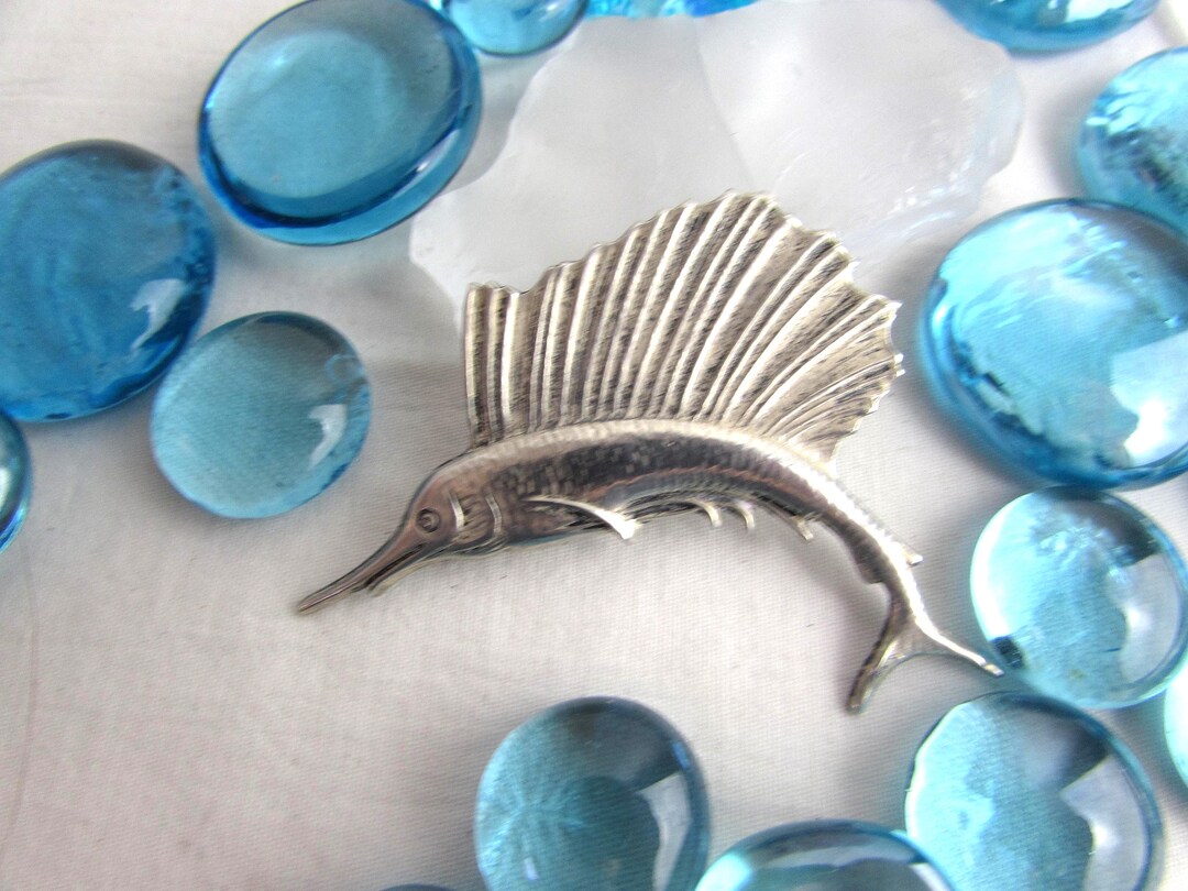 BROACH Pin SAILFISH STERLING 1940s Hat Pin - Etsy