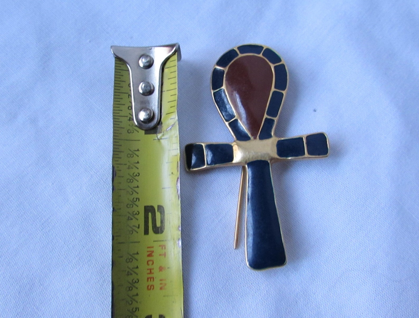 VINTAGE MMA Metropolitan Museum of Art Egyptian ANKH Enamel Pin Pendant ...