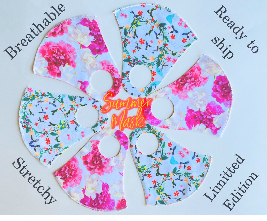 Washable Stretchy Face Mask Breathable Unique Flower Design Fast ...