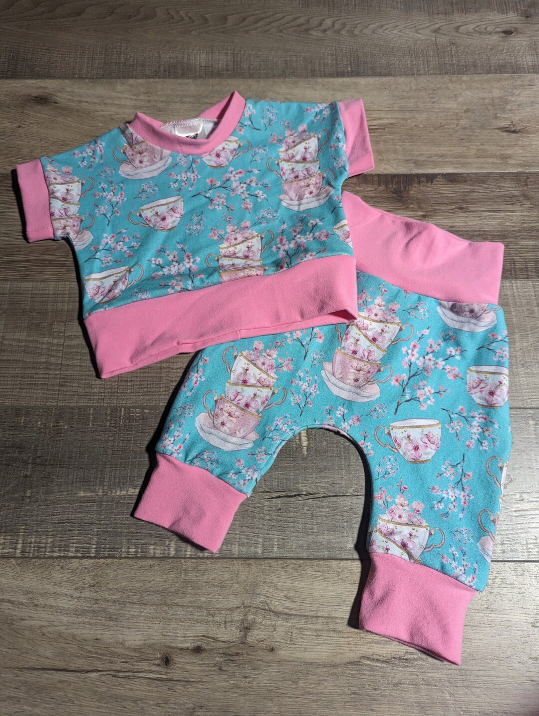 Newborn Girl Lounge Set Cherry Blossom - Etsy