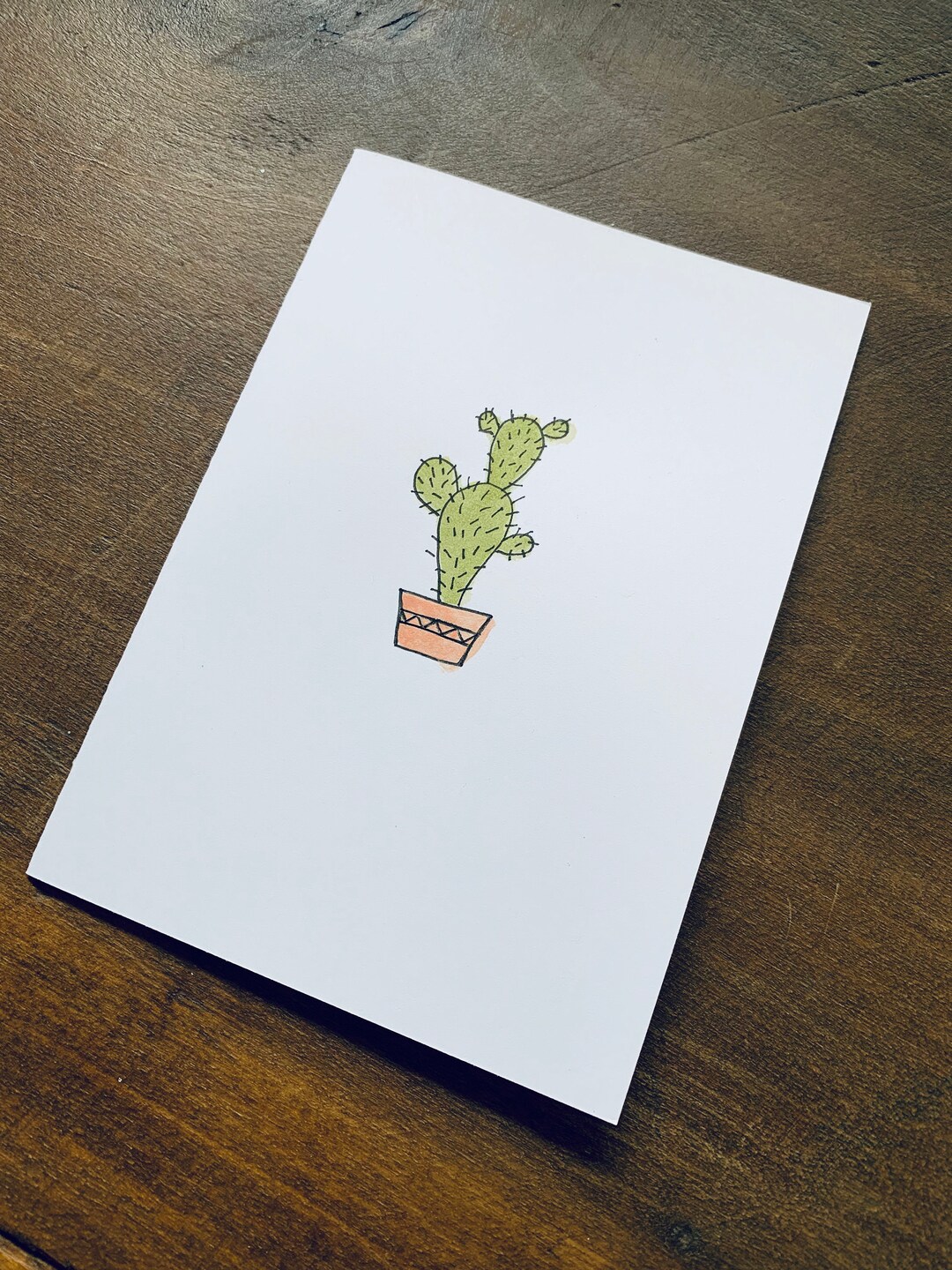 Cactus Greeting Card // Handmade - Etsy