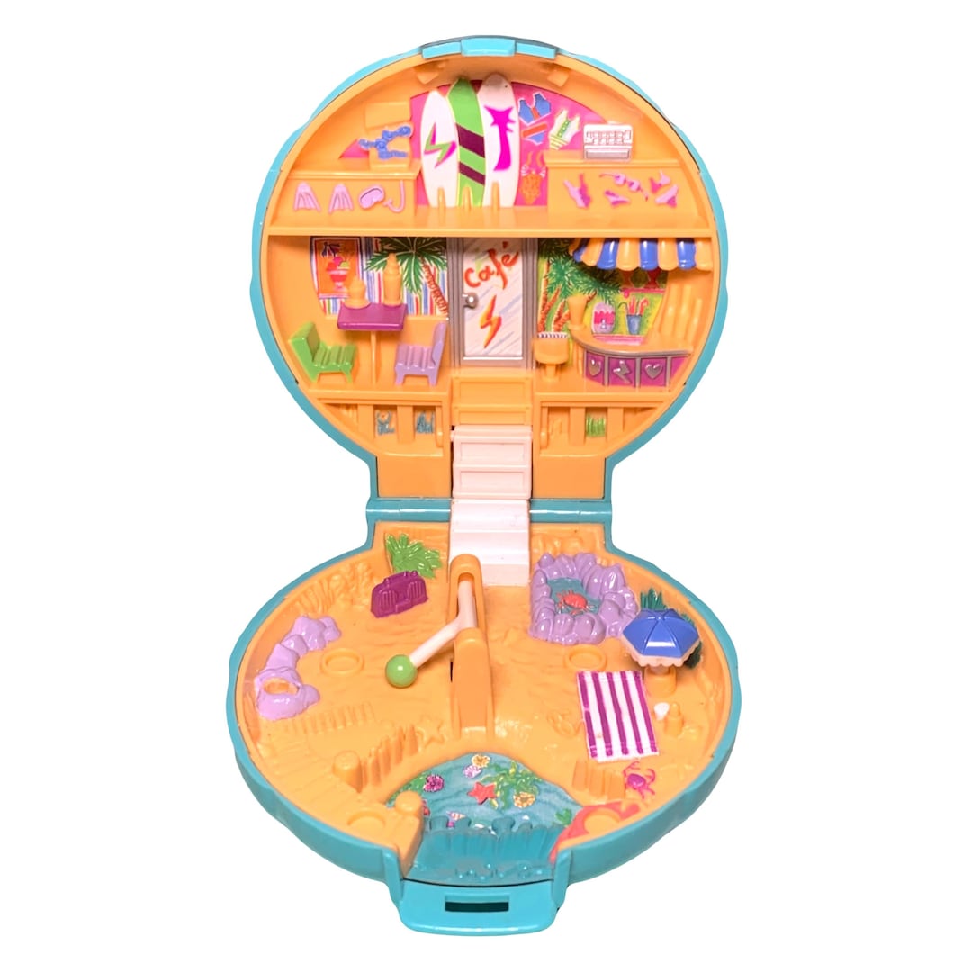 Vintage Polly Pocket Playset beach House Turquoise Shell Compact ONLY ...