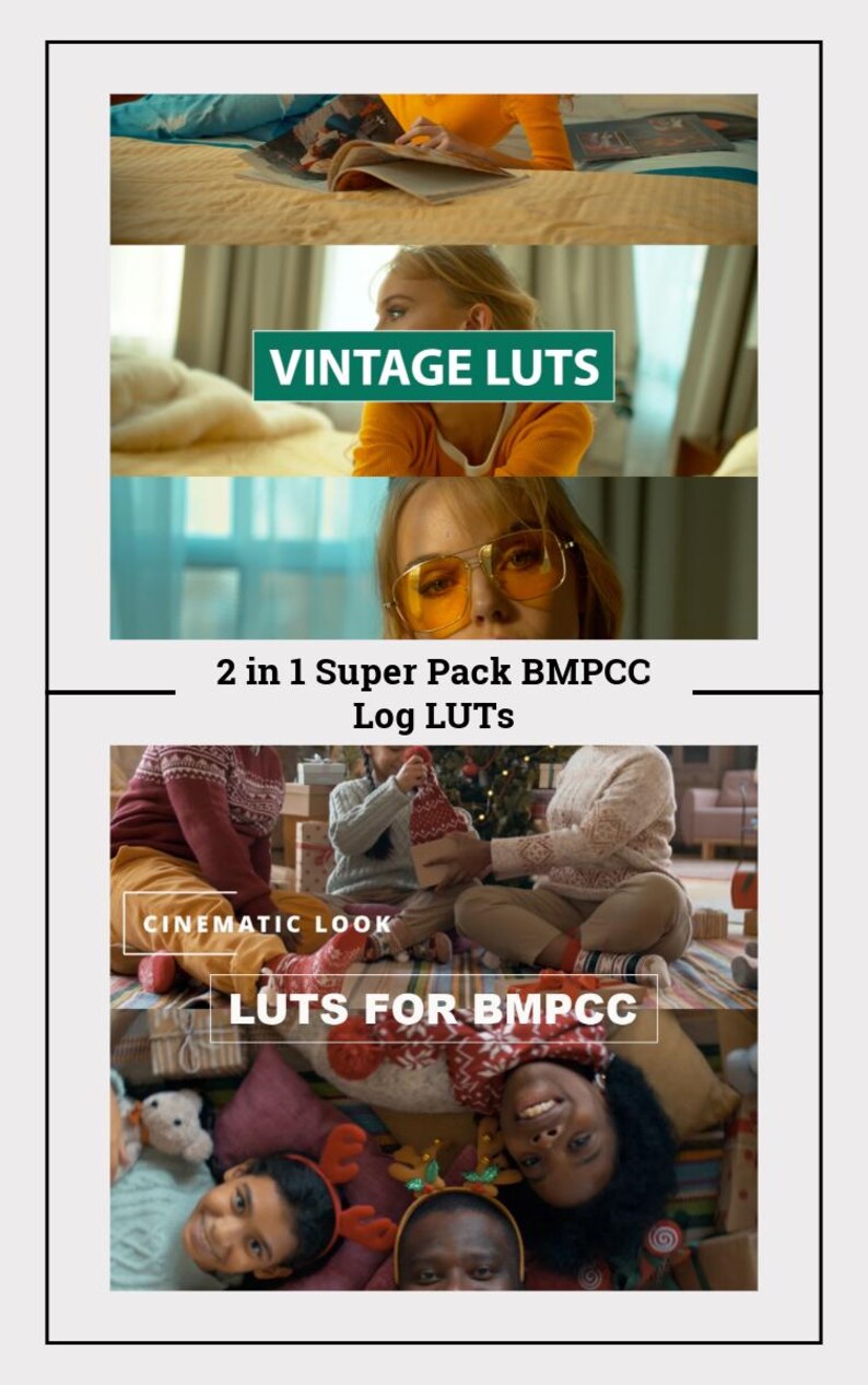 2-in-1 BMPCC 4K and 6K Luts Pack | Cinematic .CUBE Luts for Blackmagic ...