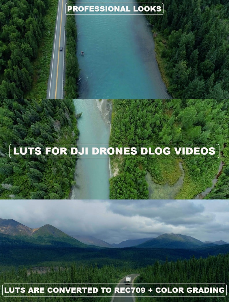 DJI Drone D-log Luts | Cinematic Color Grading Presets - Etsy