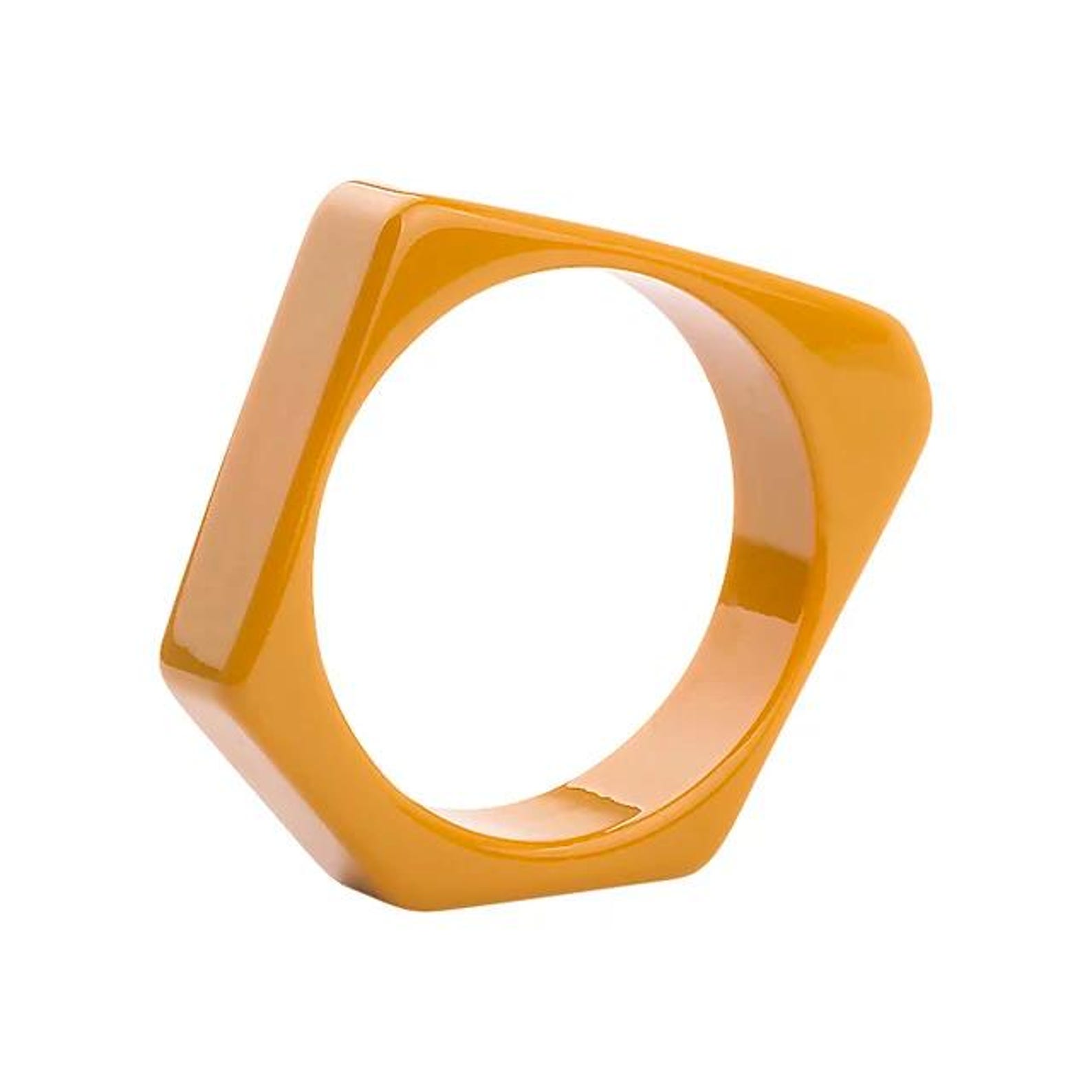 Fuchsia Retro Resin Bangle Mod Acrylic Cuff Asymmetrical Wide Plastic ...