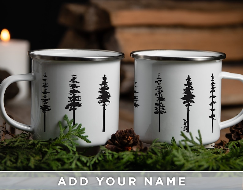 Ungrouped- Line Forest Custom Campfire Mugs - Etsy