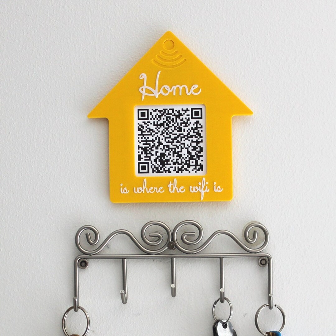 Little Wifi House (CURSIVE) - Personalized QR Code Sign for Your Home ...