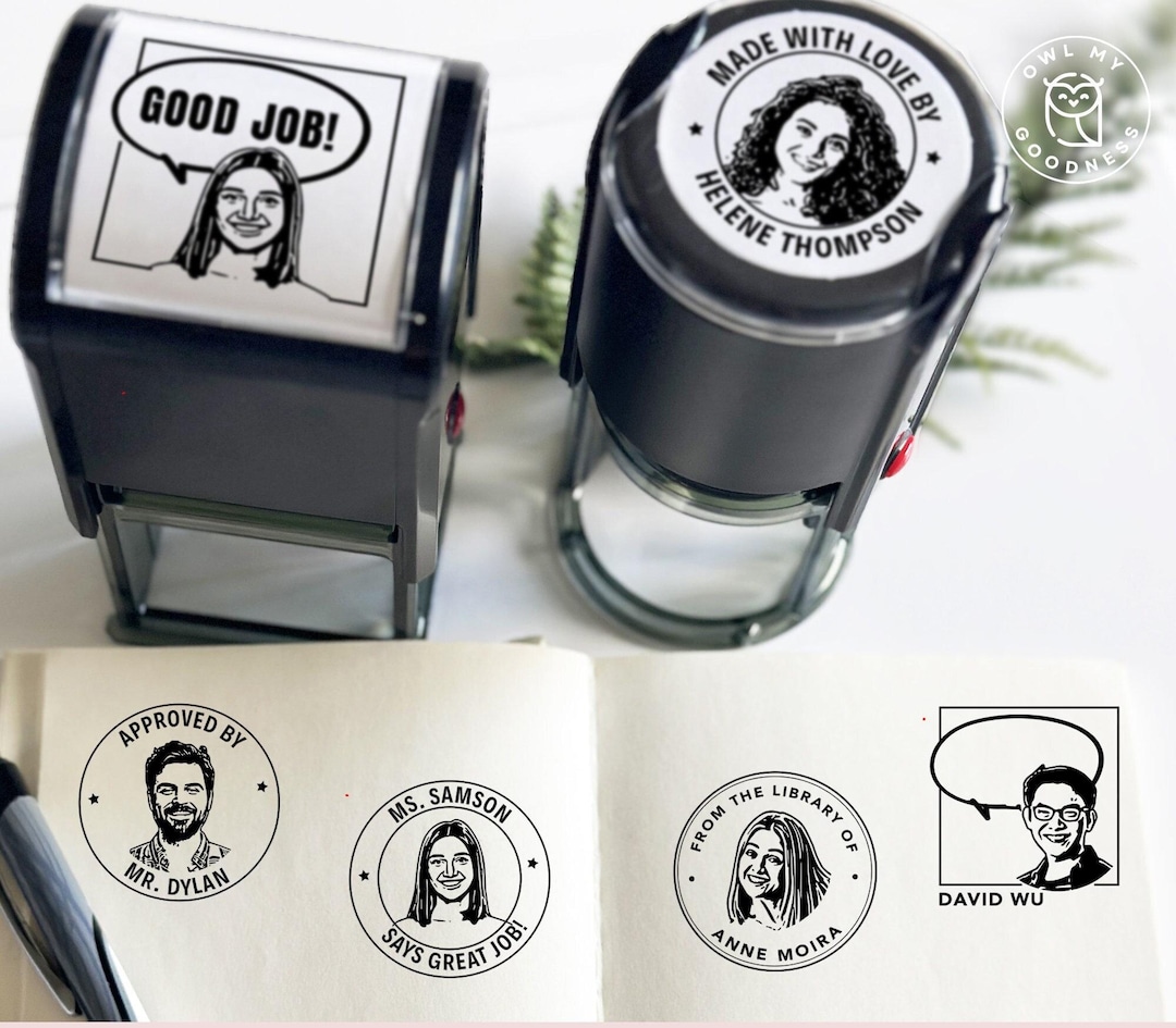 2" Face Stamp, Cute Avatar Face Stamp, Teacher Face Stamp, Teacher Gift ...