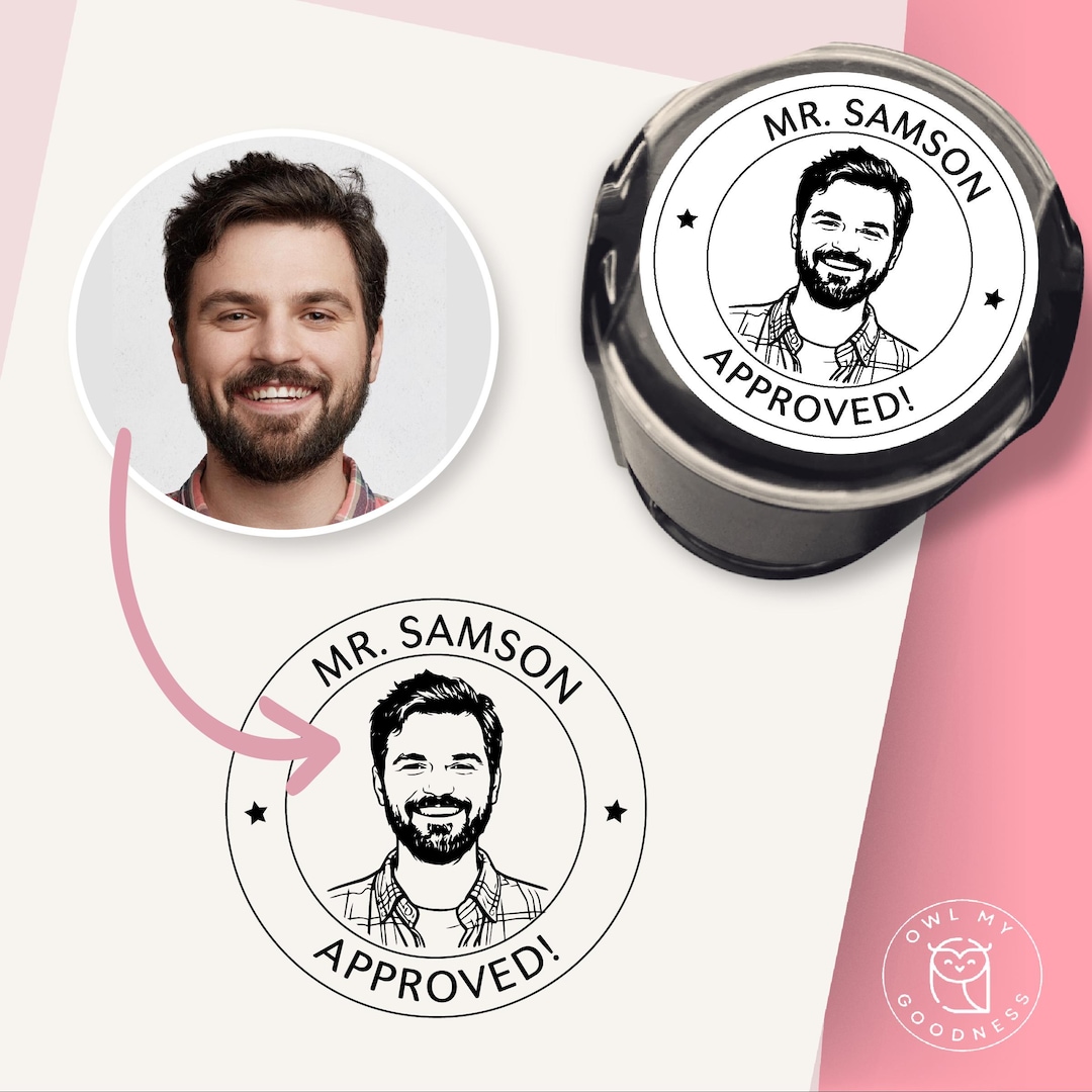 Approved by Teacher Stamp With Custom Face - Etsy