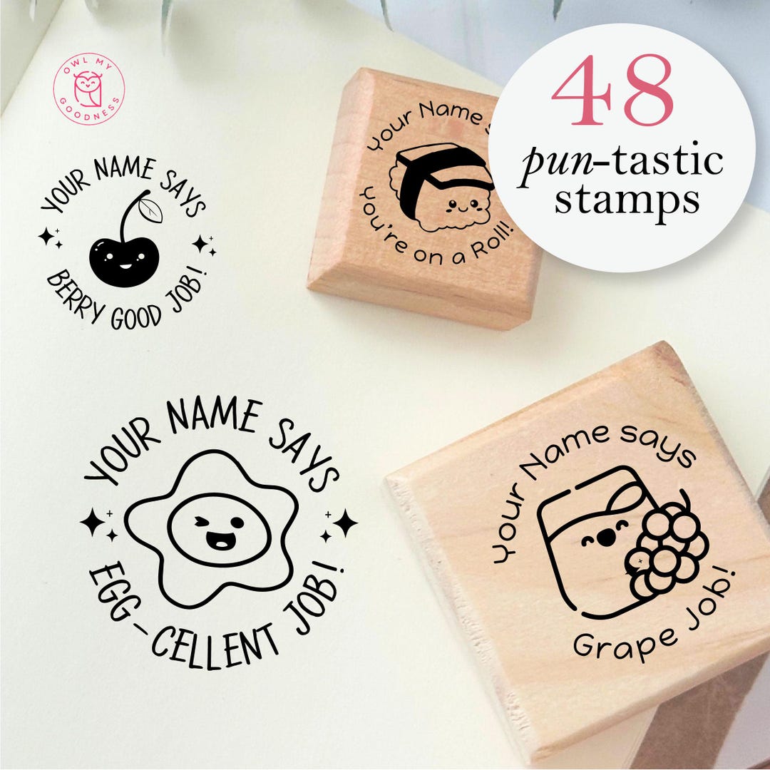 Pun Teacher Stamps: Motivational Classroom Stamps, Grading & Rewards - Etsy