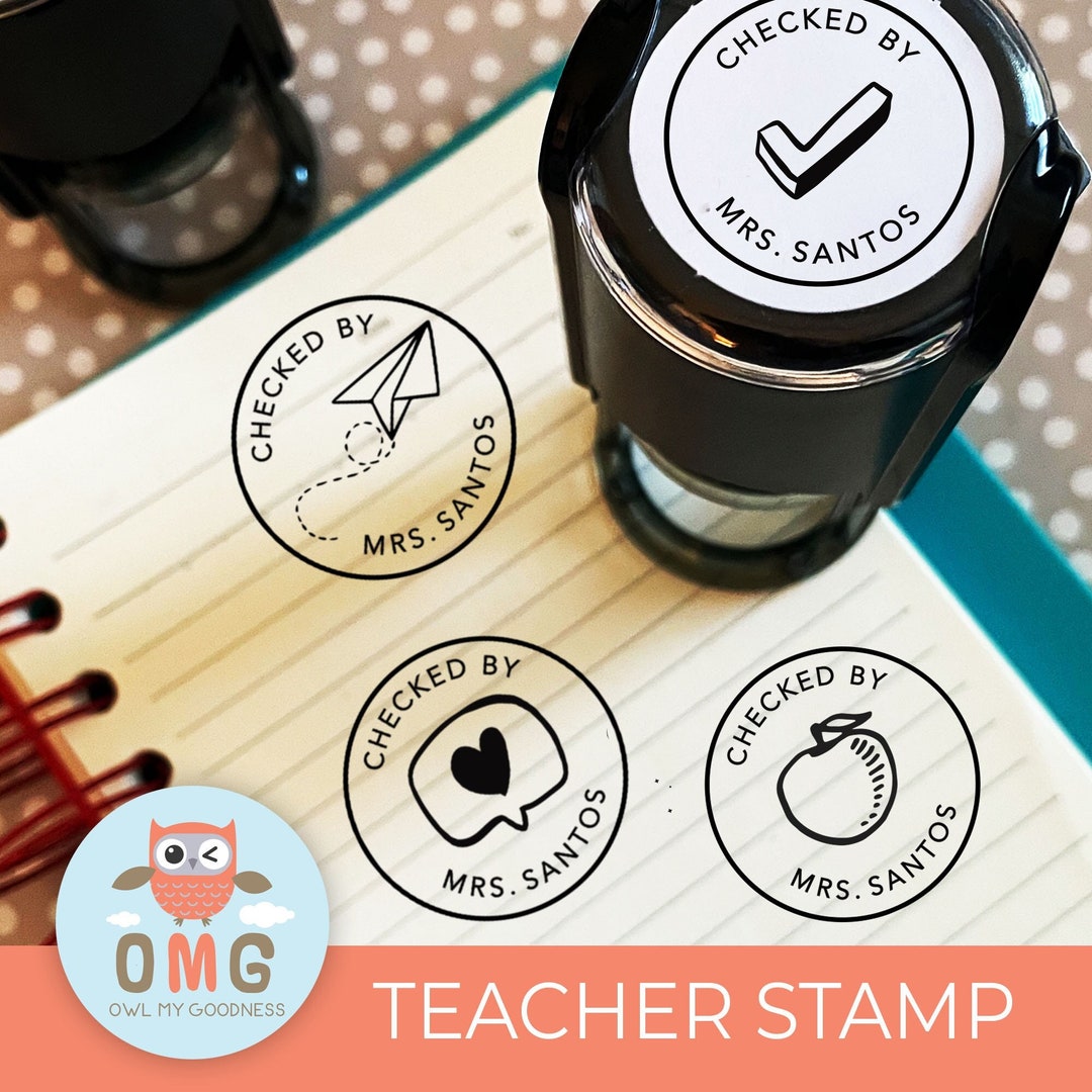Teacher Check Stamp, Self-inking Teacher Checked Stamp - Etsy