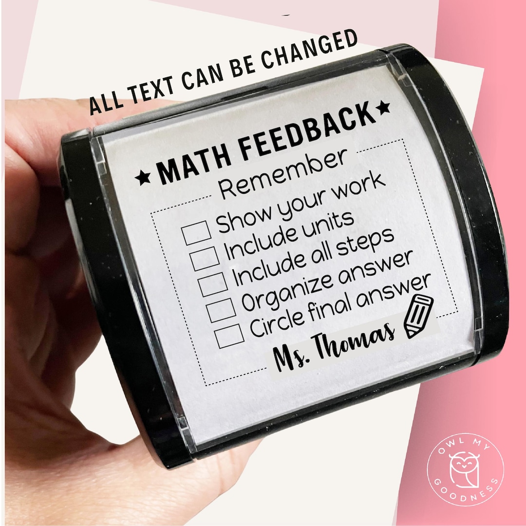 Custom Text Teacher Stamp: Math Feedback Stamps for Teachers - Etsy