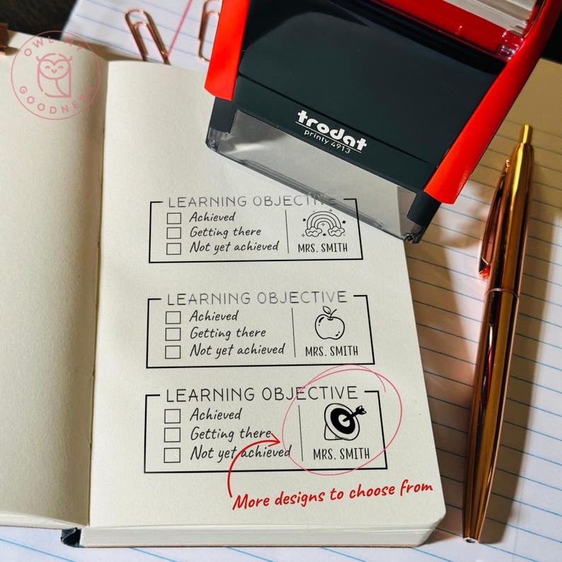 Teacher Learning Objective Stamp: Grading Stamp, School Accessory - Etsy