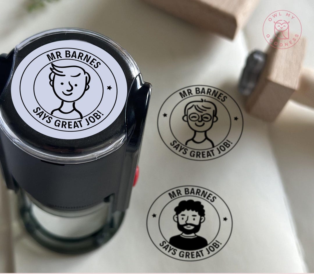 Cute Cartoon Face Stamp, Cute Avatar Face Stamp, Teacher Face Stamp ...