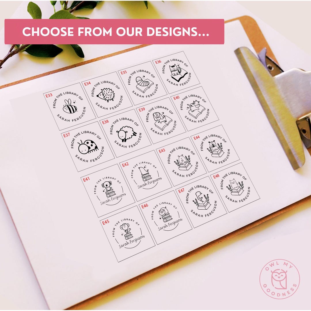 Cute Pet Book Embosser, Custom Book Stamp, Personalized Embosser, Book ...