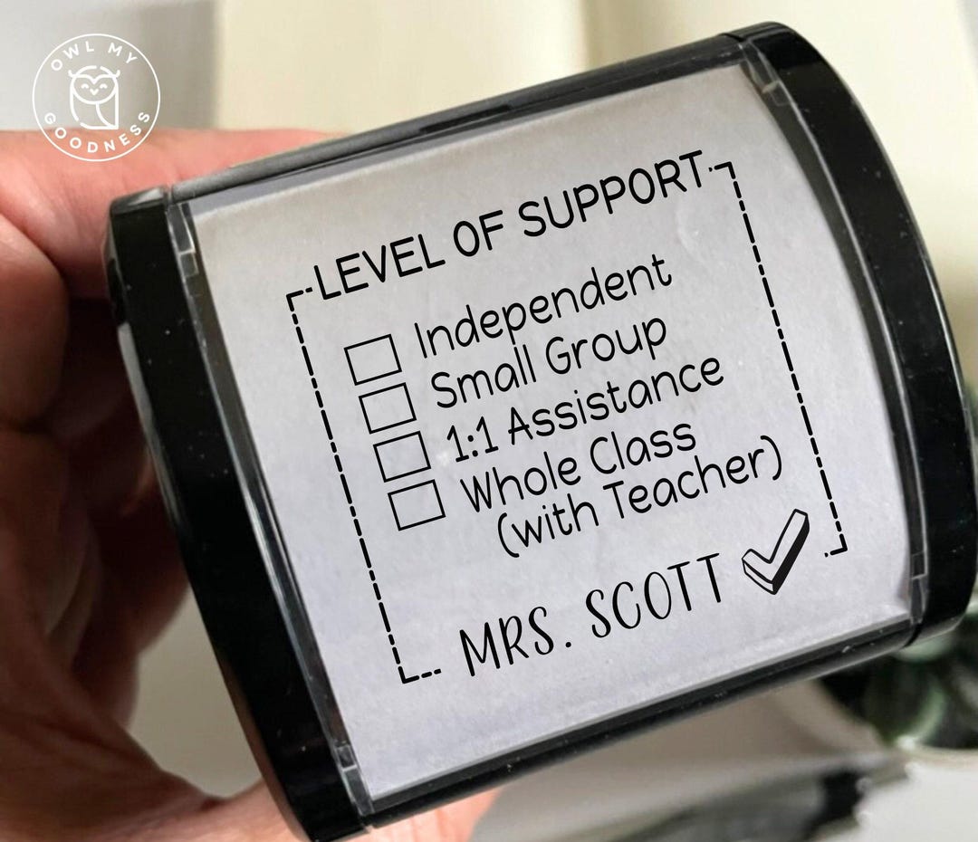Completed Stamps, Level of Support Stamps for Students, Teacher Custom ...