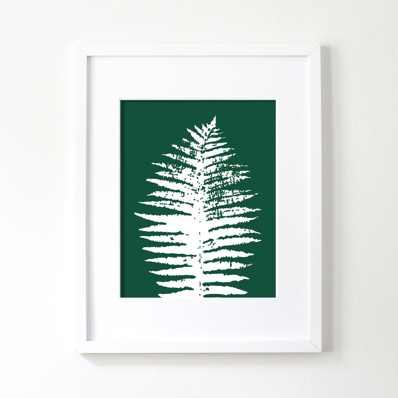 Fern Leaf, Printable Art, Botanical Print, Greige, Gray, White, Digital ...